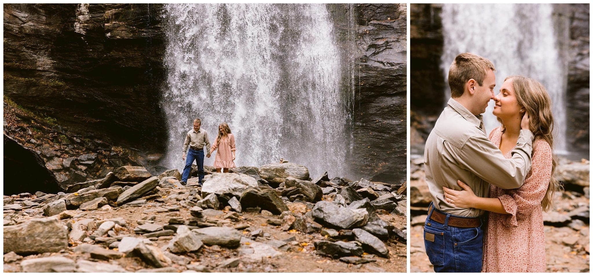 Waterfall Engagement Session in Brevard, NC